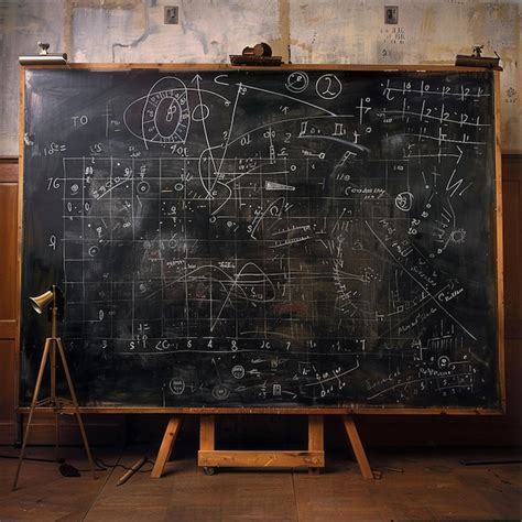 Blackboard With Math And Science By Writing On The Blackboard Premium Ai Generated Image