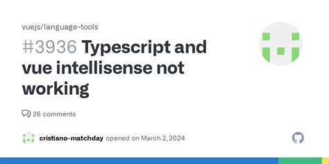 Typescript And Vue Intellisense Not Working · Issue 3936 · Vuejs