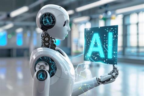 Premium Photo Smart Robot Holding Sign Aimachine Learning