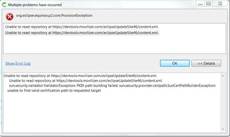 Java I Am Having Troubles Installing The Movilizer Eclipse Plugin Stack Overflow