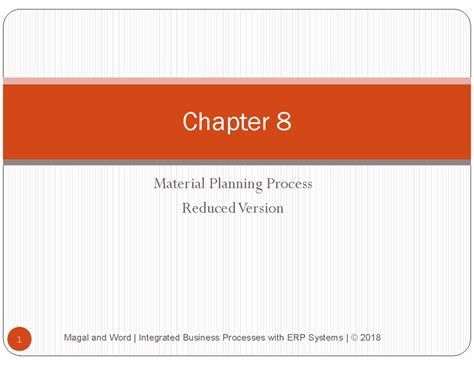 Material Planning Process 1 Material Planning Process Reduced Version