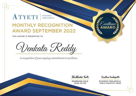 Venkata Harsha Vardhan Reddy Poreddy On Linkedin Monthly Award Excellenceaward Thankyouteam