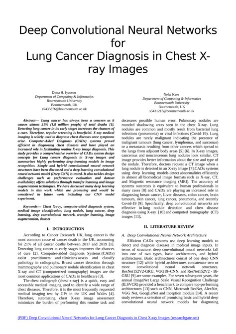 PDF Deep Convolutional Neural Networks For Lung Cancer Diagnosis In Chest X Ray Images