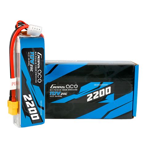 Gens Ace 2200mah 111v 3s 25c Lipo Battery Pack With Xt60 Connector