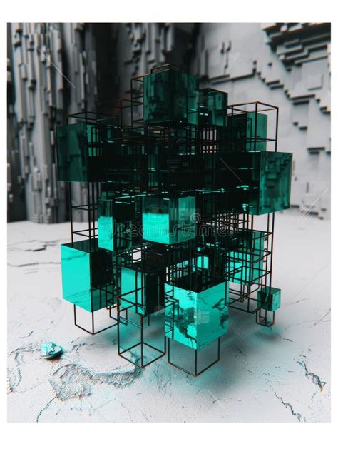 A Large Green Cube Stock Illustration Illustration Of Design 316723678