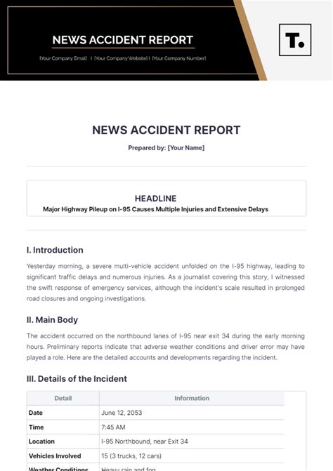 Example Of An Accident Report