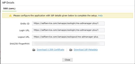 configuring saml sso for manageengine admanager plus