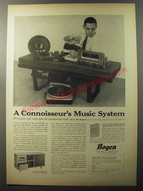 1953 Bogen Custom Hi Fi Advertisement A Connoisseurs Musi