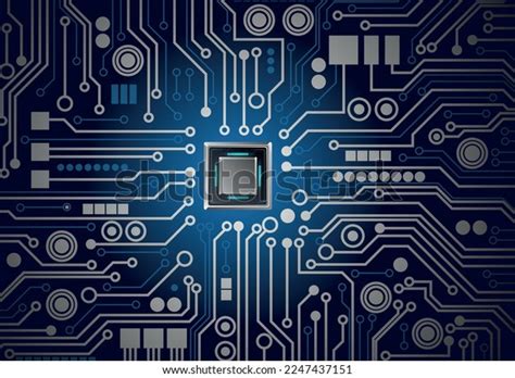 Cpu Chip On Motherboard Central Computer Stock Vector Royalty Free 2247437151 Shutterstock