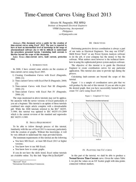 Time Current Curves Using Excel 2013 Pdf Microsoft Excel Software