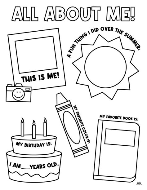 All About Me Printable Worksheets 25 Free Printables Printabulls