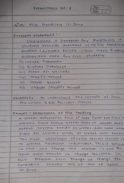 Solution File Handling In Java Studypool