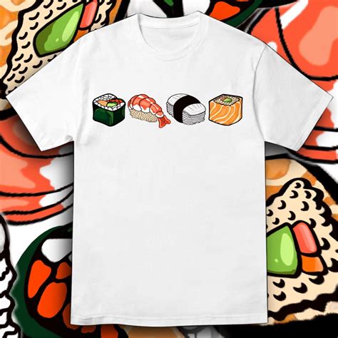 Sushi Graphic T Shirt Japanese Cuisine Sushi Food Graphic Tee