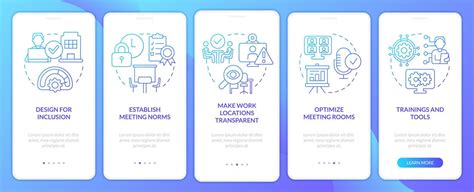 Creating Hybrid Schedule Blue Gradient Onboarding Mobile App Screen Workplace Walkthrough 5