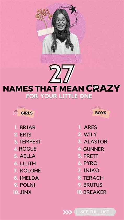27 Names That Mean Crazy For Your Little One Crazy Girl Names Meant