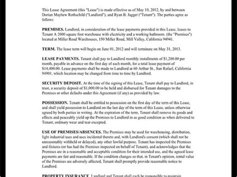 Warehouse Contract Template Warehouse Lease Agreement Template