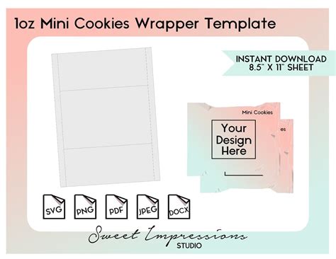 Mini Cookies Wrapper Template Blank Template Svg Pngpdf Jpeg Docx Canva Diy Printable Mini Cookies Wrapper Template Blank Template Svg Pngpdf Jpeg Docx Canva Diy Printable