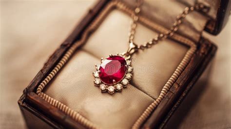 A Ruby Pendant In A Velvet Box Stock Illustration Illustration Of Velvet Fashion 328162818