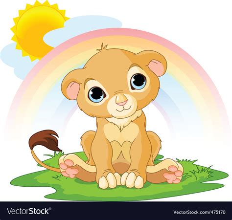 Cartoon Lion Cub Royalty Free Vector Image Vectorstock