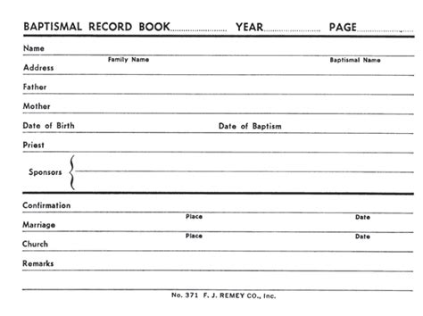 371 Baptism Register File Cards