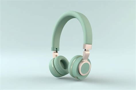 Premium AI Image Green Headphones Isolated On Pastel Green Background Wireless And Wired
