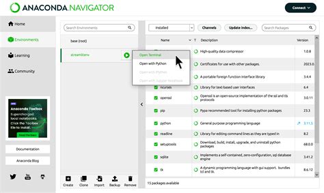 Install Streamlit Using Anaconda Distribution Streamlit Docs