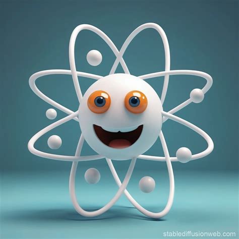 Polypropylene Atom Structure With Cute Cartoon Eyes Prompts Stable