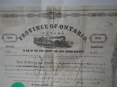 Antique Debenture Certificate Etsy