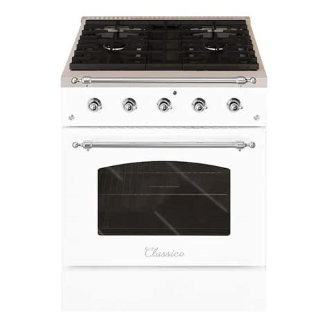 Hallman Classico 30 In 4 Burner Single Oven Dual Fuel Range With Gas Stove And Electric Oven In