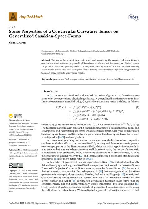 Pdf Some Properties Of A Concircular Curvature Tensor On Generalized