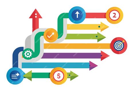 Premium Vector A Colorful Arrow Chart With Arrows Pointing To