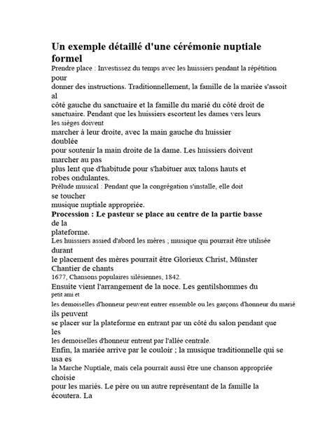 Guide Complet Dune Cérémonie Nuptiale Pdf Mariage Saint