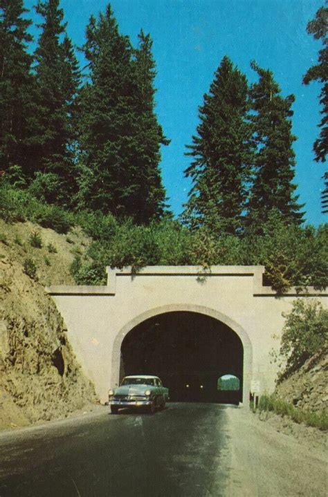 Tunnel On Highway 10 Near Coeur D Alene Idaho Vintage Postcard 1950s
