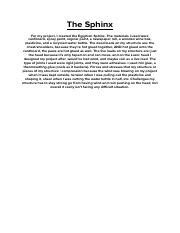 Creating An Egyptian Sphinx Materials Loads And Challenges Course Hero