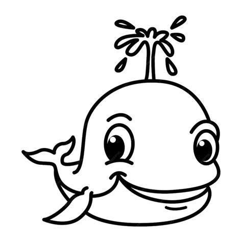 Cartoon Whale Coloring Page