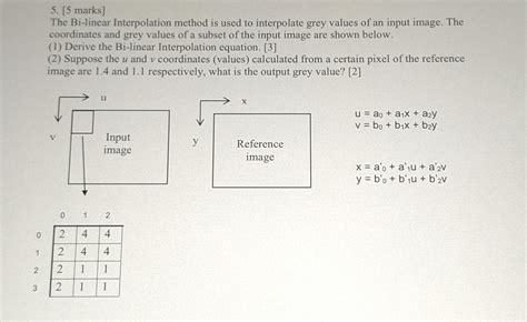 5 [5 marks] the bi linear interpolation method is