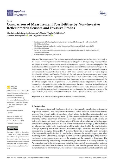 pdf comparison of measurement possibilities by non invasive