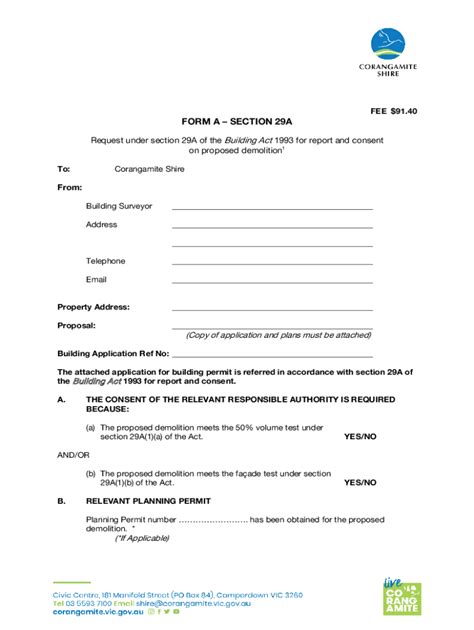 Fillable Online Demolition Application Form S29a Fax Email Print