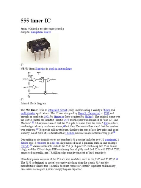 555 Timer Ic And Opamp Pdf Operational Amplifier Amplifier
