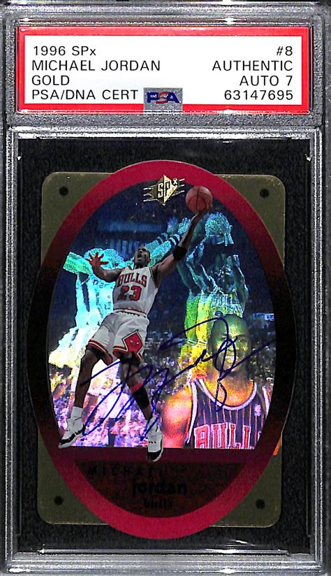 Lot Detail Autographed 1996 Spx Michael Jordan 8 Gold Hologram Card