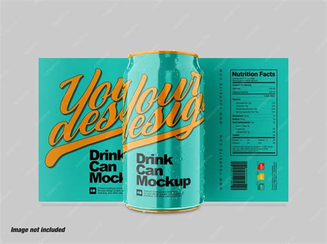 Premium Psd Glossy Condensation Soda Or Drink Can With Label Mockup