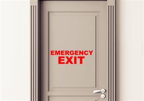 Emergency Exit Sign Decal Vinyl Sticker Door Window Wall Etsy