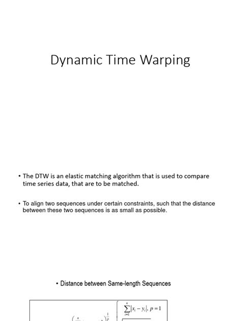 Dtw Slides Pdf Applied Mathematics Algorithms