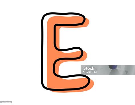 Handwritten Alphabet Vector Illustration Uppercase Letter E Stock Illustration Download Image