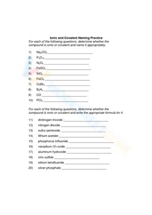 Free Mixed Ionic Covalent Compound Naming Worksheet Download Free Mixed Ionic Covalent Compound