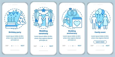 Event Management Planning Services Onboarding Mobile App Page Screen