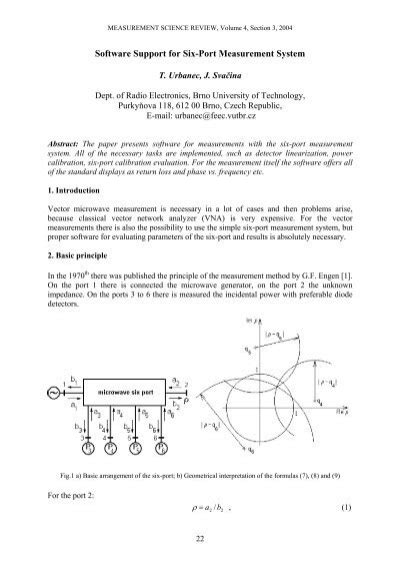 Software Support For Six Port Measurement System