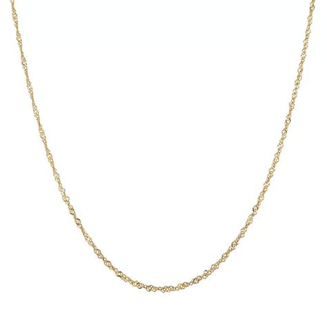 10k Gold Singapore Pendant Chain Necklace