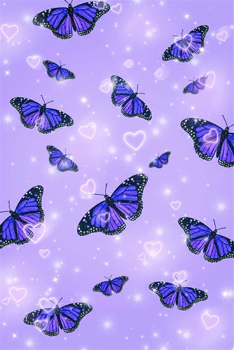 Purple Butterflies Wallpaper Sfondi Bei Paesaggi Wallpaper Iphone Cute