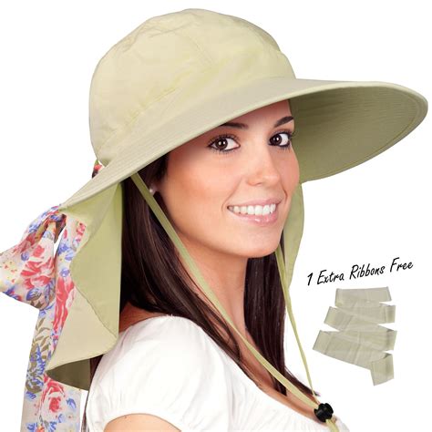 Solaris Sun Hats For Women With Neck Flap Large Brim Uv Protection